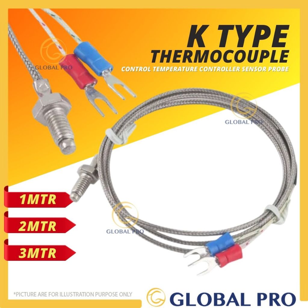 [1M/ 2M/ 3M] K TYPE Thermocouple Wire Thermometer Screw Probe ...