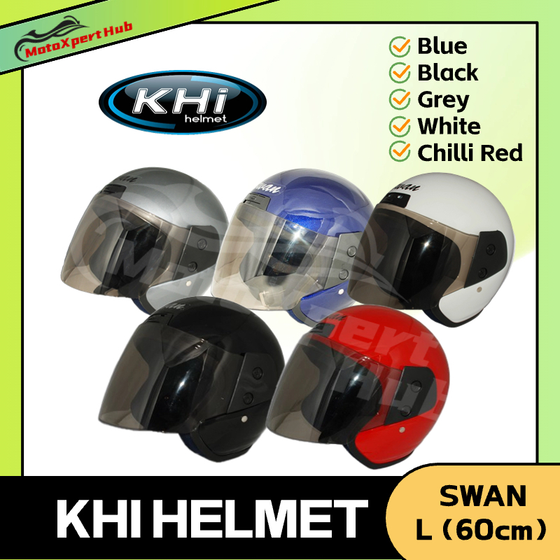 KHI Swan(Clear Visor) Motorcycle Helmet Swan S2 topi keledar 60cm Black ...