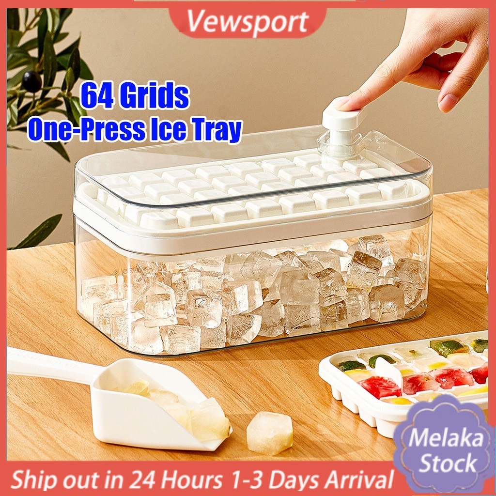 64-grid ICE Cube Maker Mould ICE Cube Tray With Top Cover Silicone ICE ...