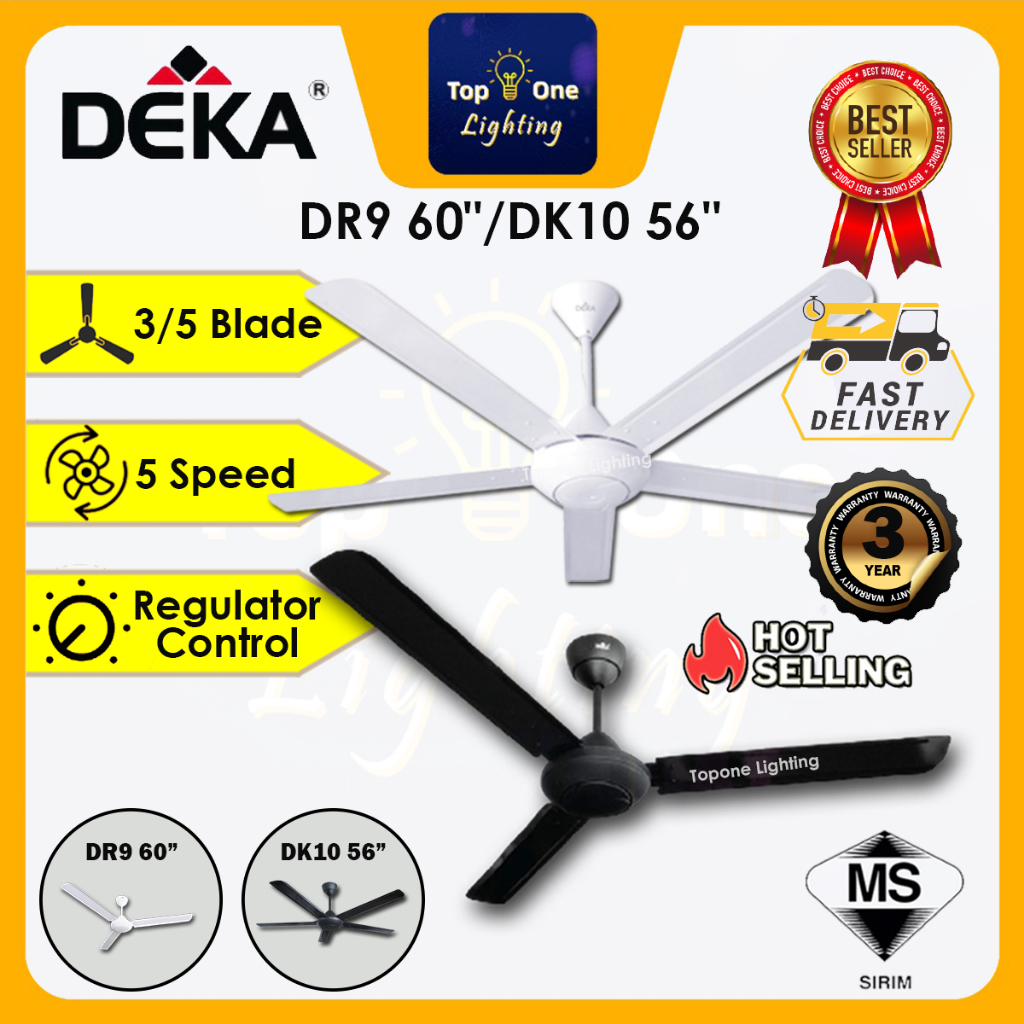 DEKA DR9 60" 3 Blades | DK10 56" 5 Blades AC Motor with 5 Speeds ...