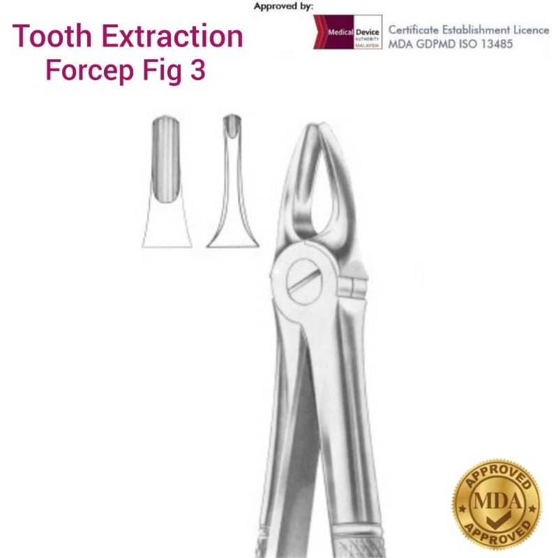 Dental Tooth Extraction Forceps Fig 3 upper incisors & canines Adult ...