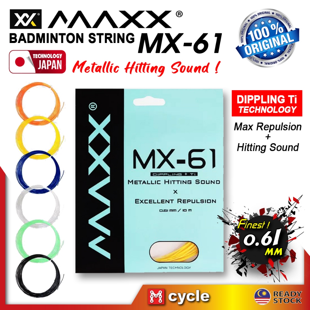 [100% ORIGINAL] MAXX MX-61 0.61mmm Badminton String Top Hitting Sound ...