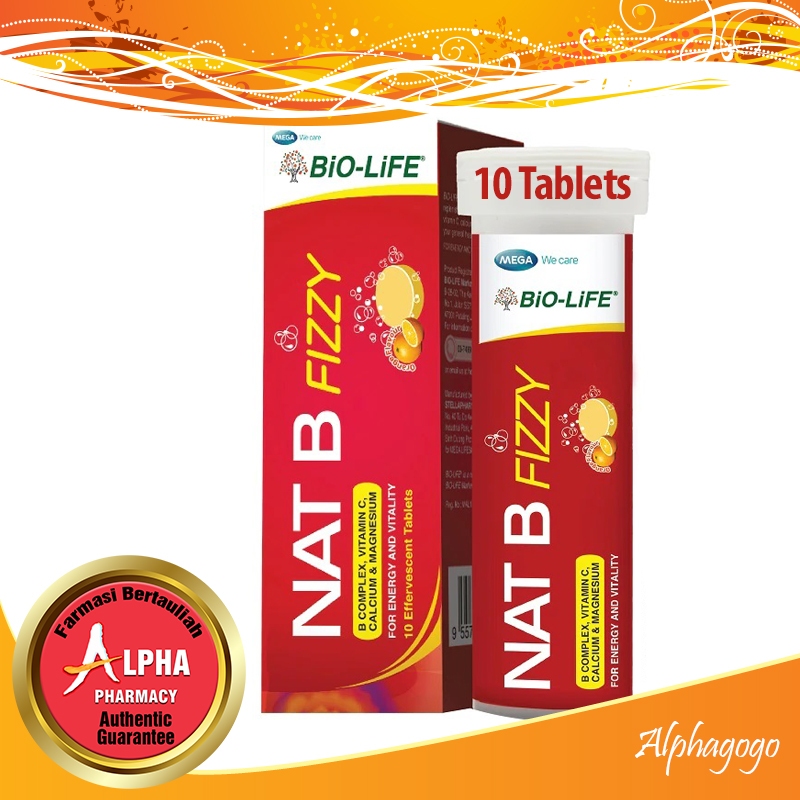 Bio-Life Nat B Fizzy (B Complex, Vitamin C, Calcium & Magnesium) 10 ...