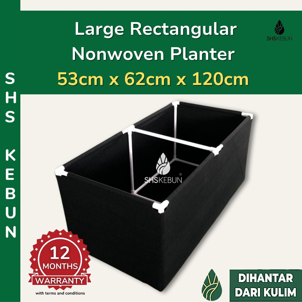 Large Rectangular Nonwoven Planter 120 cm Raised Bed Pasu Besar Fabrik ...