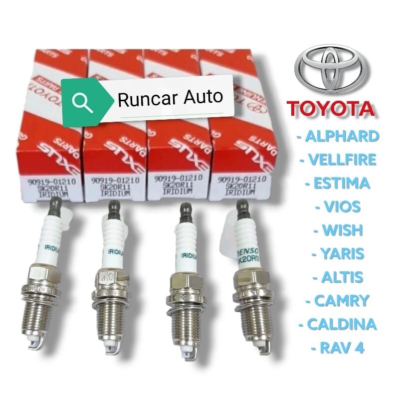 Toyota 4pcs iridium spark plugs altis/wish/vios/estima/camry/alphard/vellfire/harrier/rav4 90919 ...