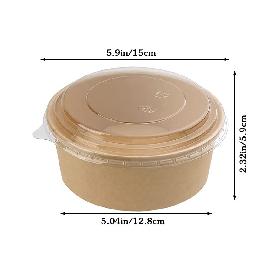 Premium Quality Disposable Kraft Brown Paper Porridge / Soup Tub Bowls ...