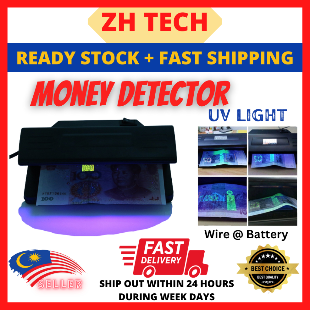 Money Detector UV Light Counter Machine Fake Scanner Checker Mesin Duit ...