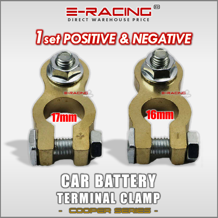[LOCAL SELLER] Car battery terminal clamp set Positive 17mm, Negative ...