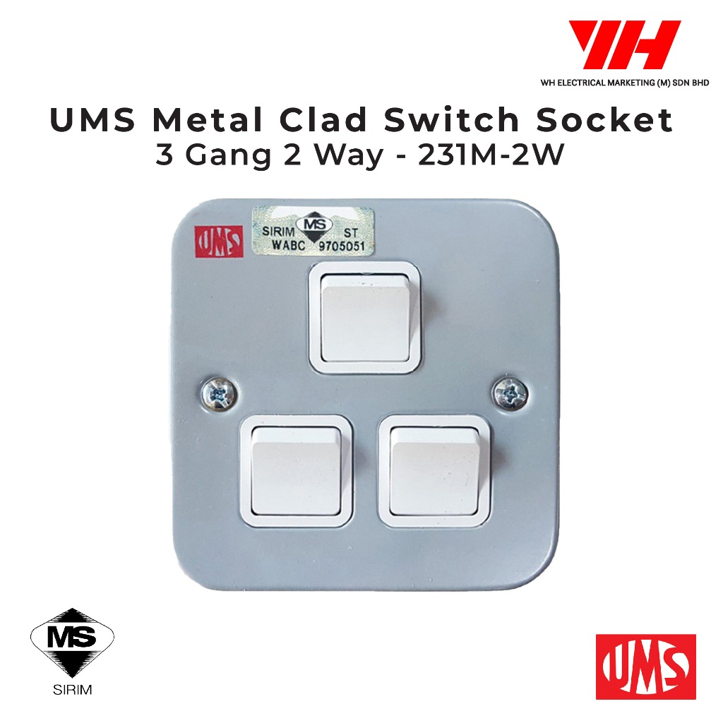 UMS Electrical Metal Clad Switches & Sockets || Suis | Shopee Malaysia