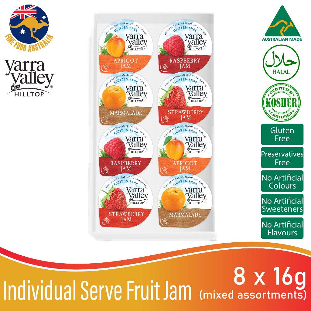 Australia's Yarra Valley Hilltop Individual Portion Serving Mini Jam ...