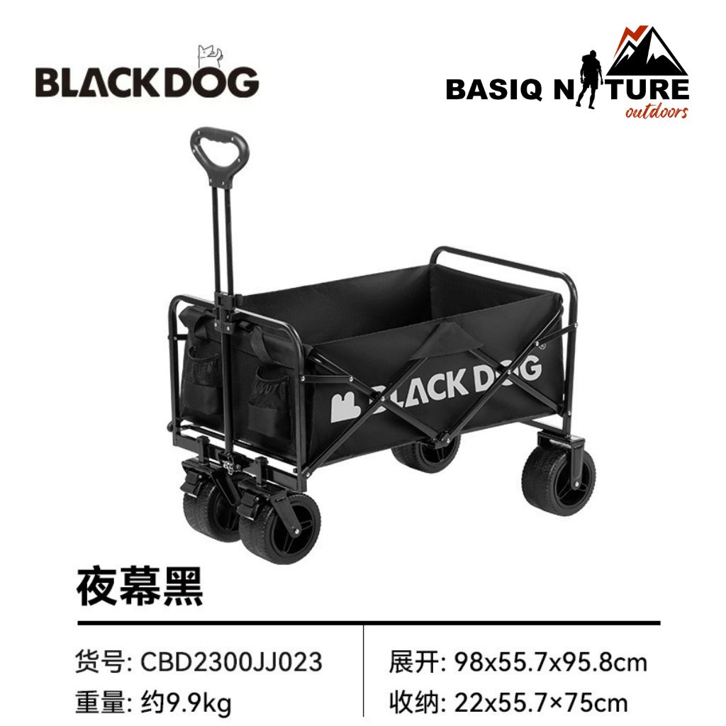 BasiqNature Blackdog Wagon 100L Lightweight With Foldable Camping Hand ...