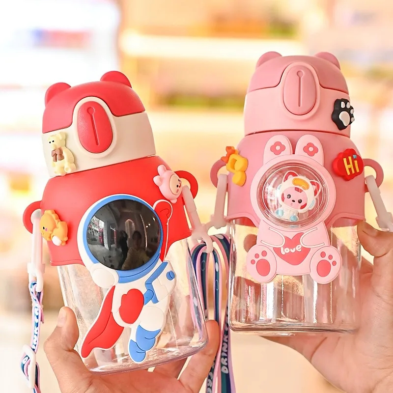 600ML Botol Air Kanak-kanak Dengan Jerami Comel Botol Air Kanak-kanak ...