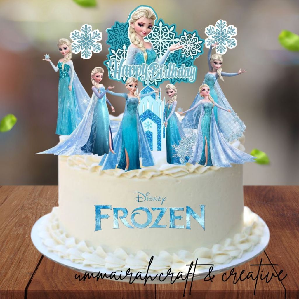 FROZEN ELSA ANNA Cake Topper Decoration Birthday Party( Can Add Name ...