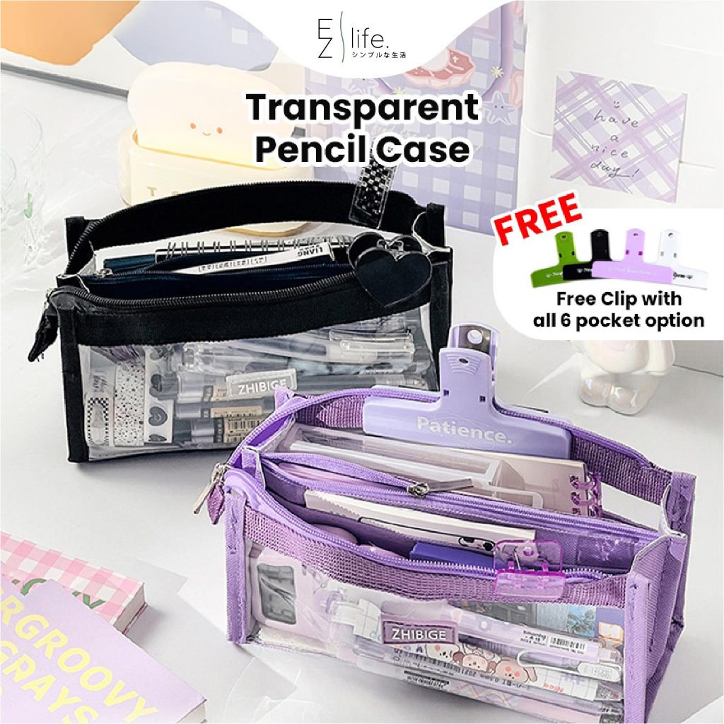 30% off Clearance Transparent Pencil Case Korean INS Matte Zipper ...