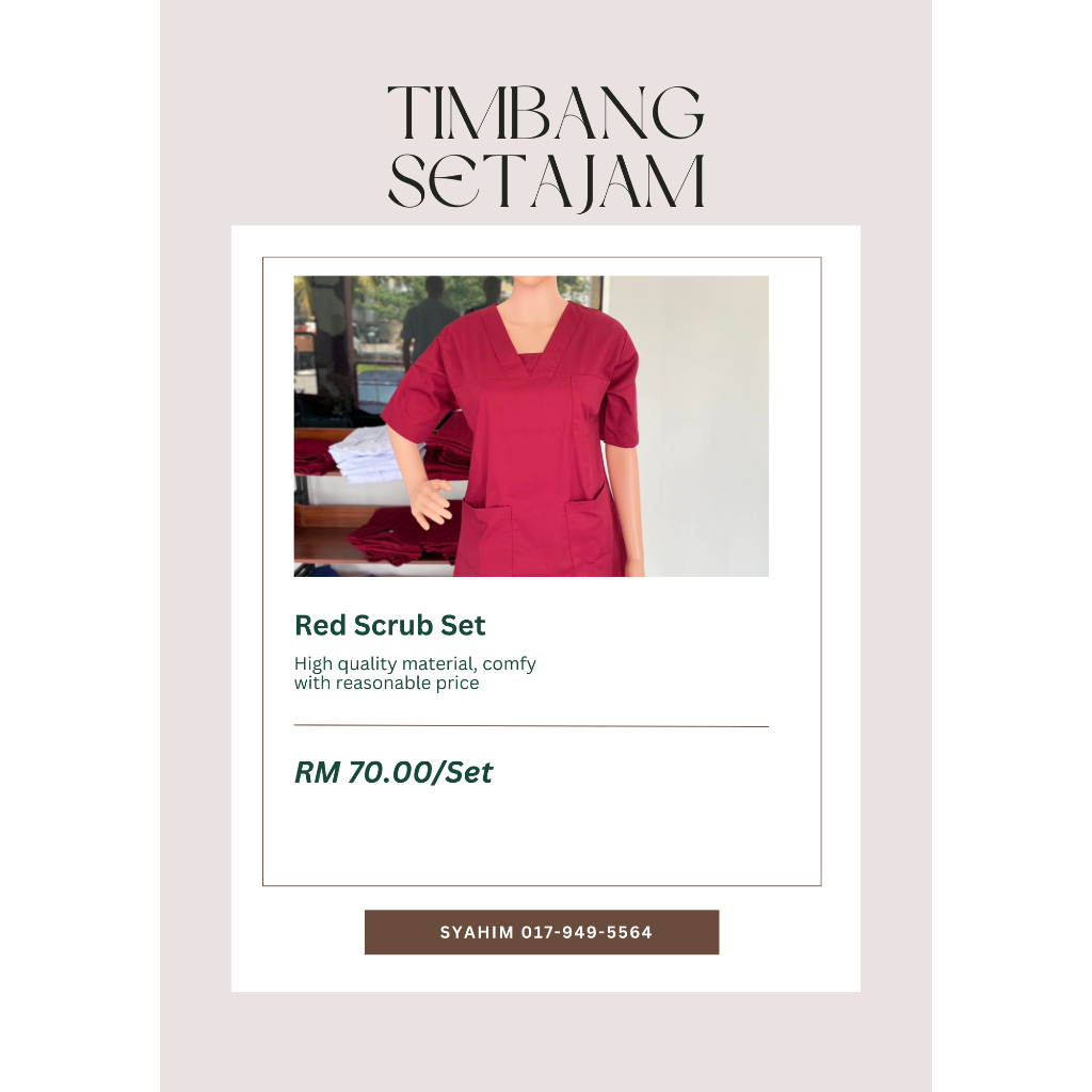 Woman red scrub set with pants size (XS-5XL) custom size available 24 ...