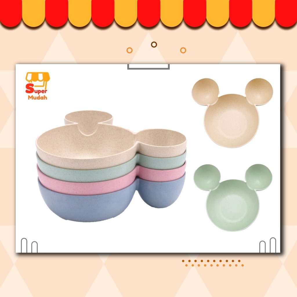 Set Pinggan Pinggan Kanak-kanak Mickey Design Pinggan Makan Latihan ...