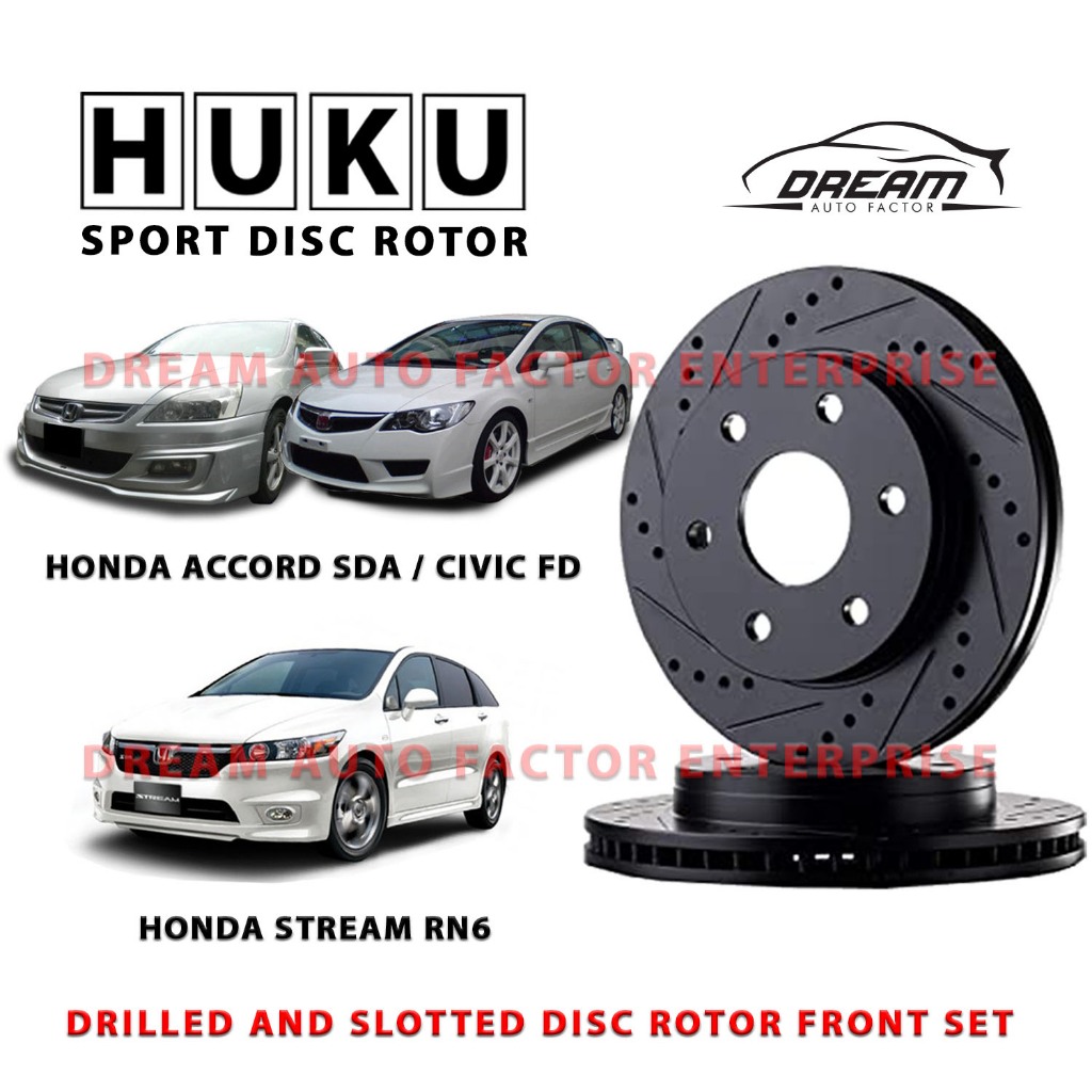 Honda Accord SDA Civic FD Stream RN6 Front Sport Disc Rotor HUKU ...