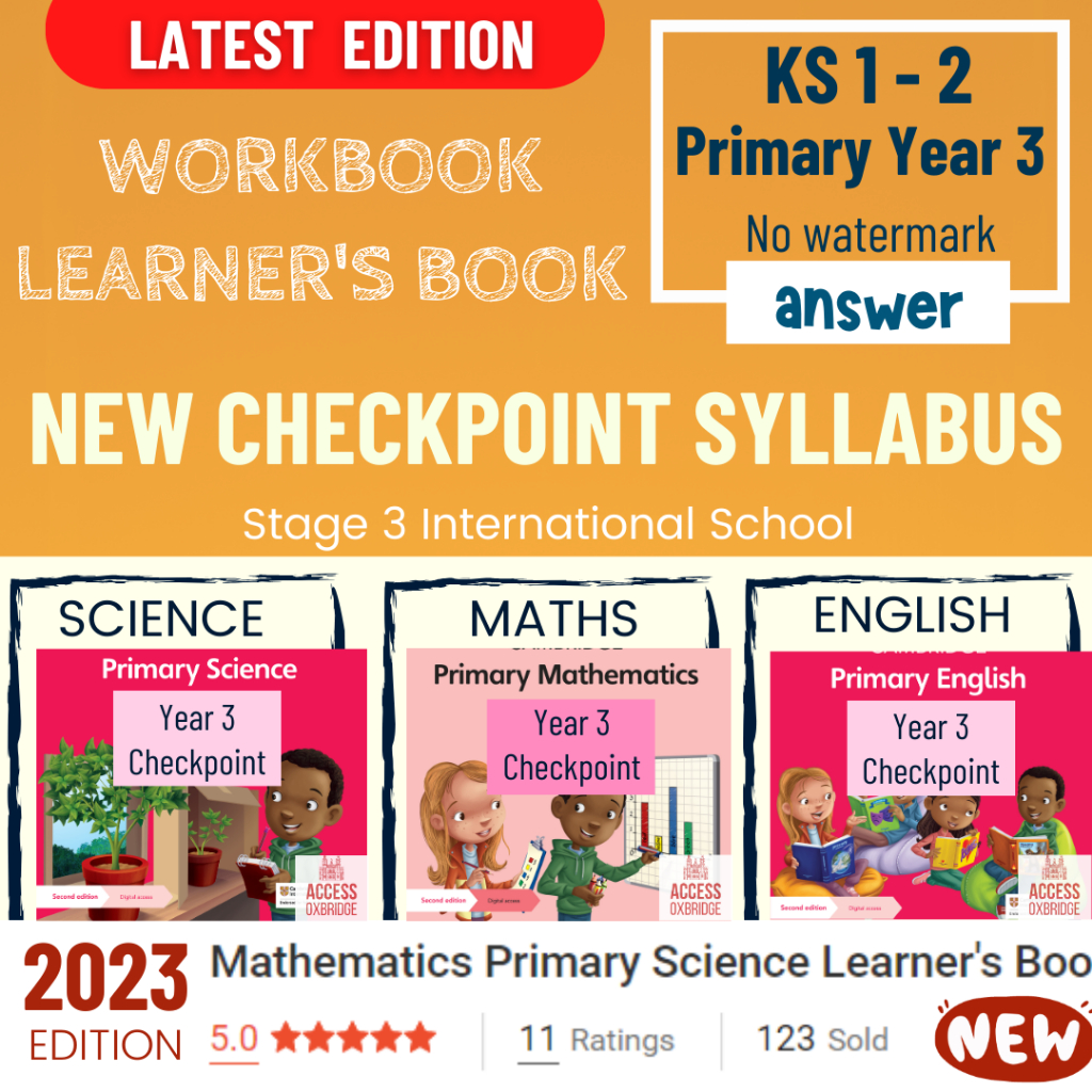 P7 Latest 2023 Year 3 Cambridge Primary Science Math English Workbook 3 ...