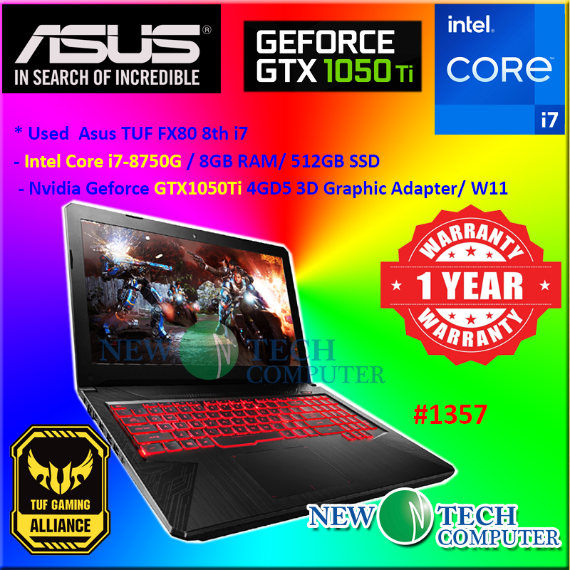 *Used / 2nd Hand Asus TUF FX80 Gaming Laptop 8TH I7 8GB 512GB SSD ...