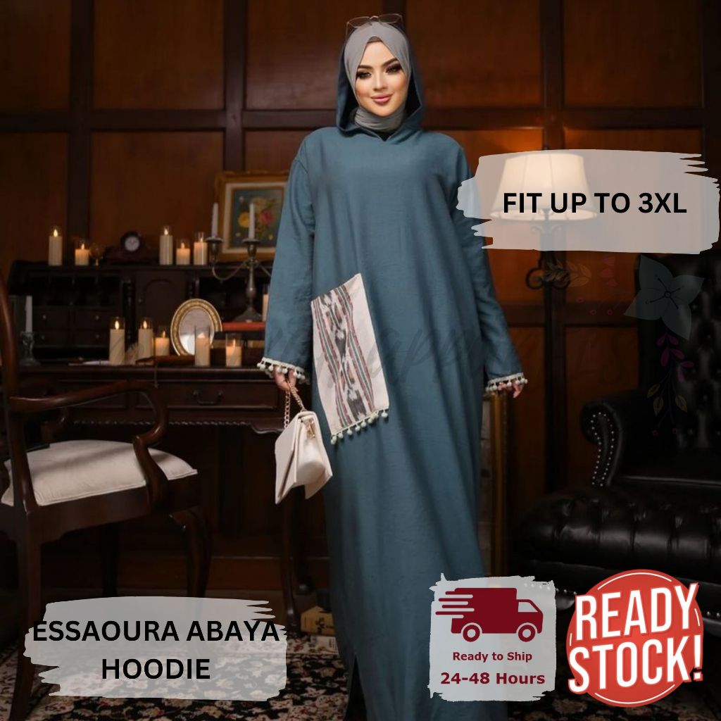 ★Mishkah Apparels★ ESSAOURA Abaya Hoodie - Linen Bunoti Modest Muslimah ...