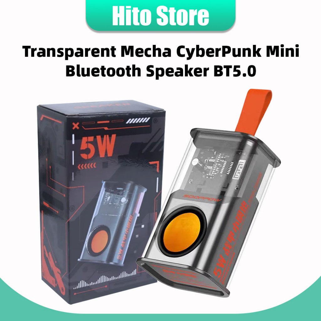 Transparent Mecha CyberPunk Mini Bluetooth Speaker BT5.0 TWS Audio ...