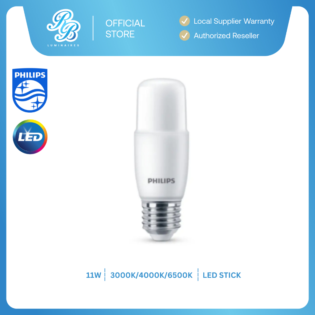 PHILIPS LED BULB ESSENTIAL LED STICK 11W E27 [3000K/4000K/6500K ...