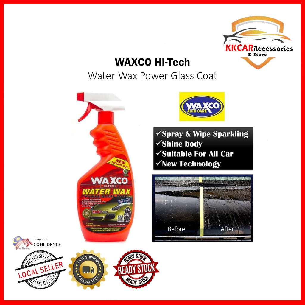 Waxco Hi-Tech Water Wax Power Glass Coat Car Wax Spray Nanotech Wax Air ...