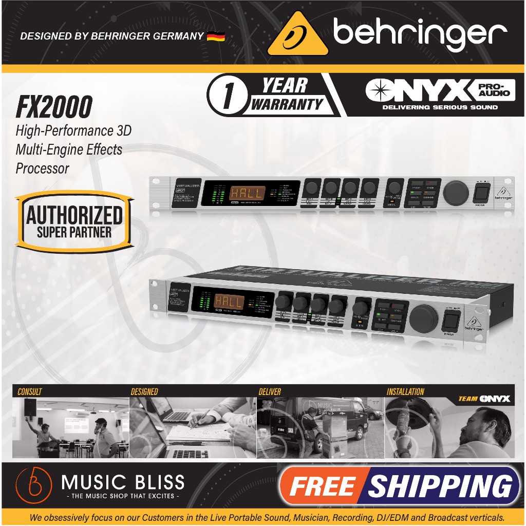 Behringer Virtualizer 3D FX2000 Rackmount Effects Processor (FX-2000 ...