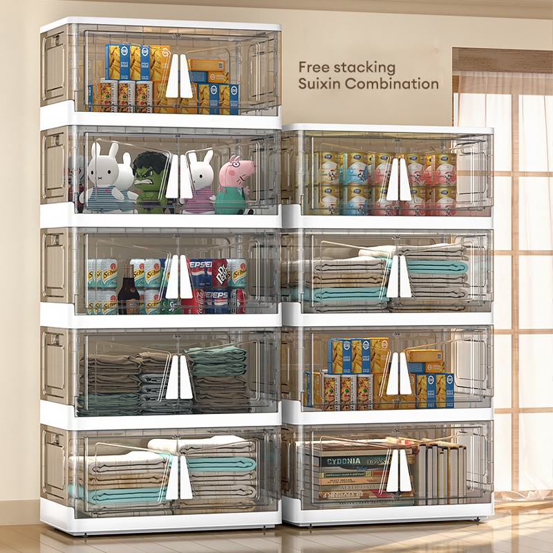 THE story high-capacity clothing folding storage cabinet 2-door folding ...