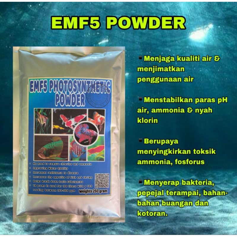 EMF5 Powder 250g/ Microorganisms/ Probiotik/ PSB/ Bioflok/ Penjernih ...