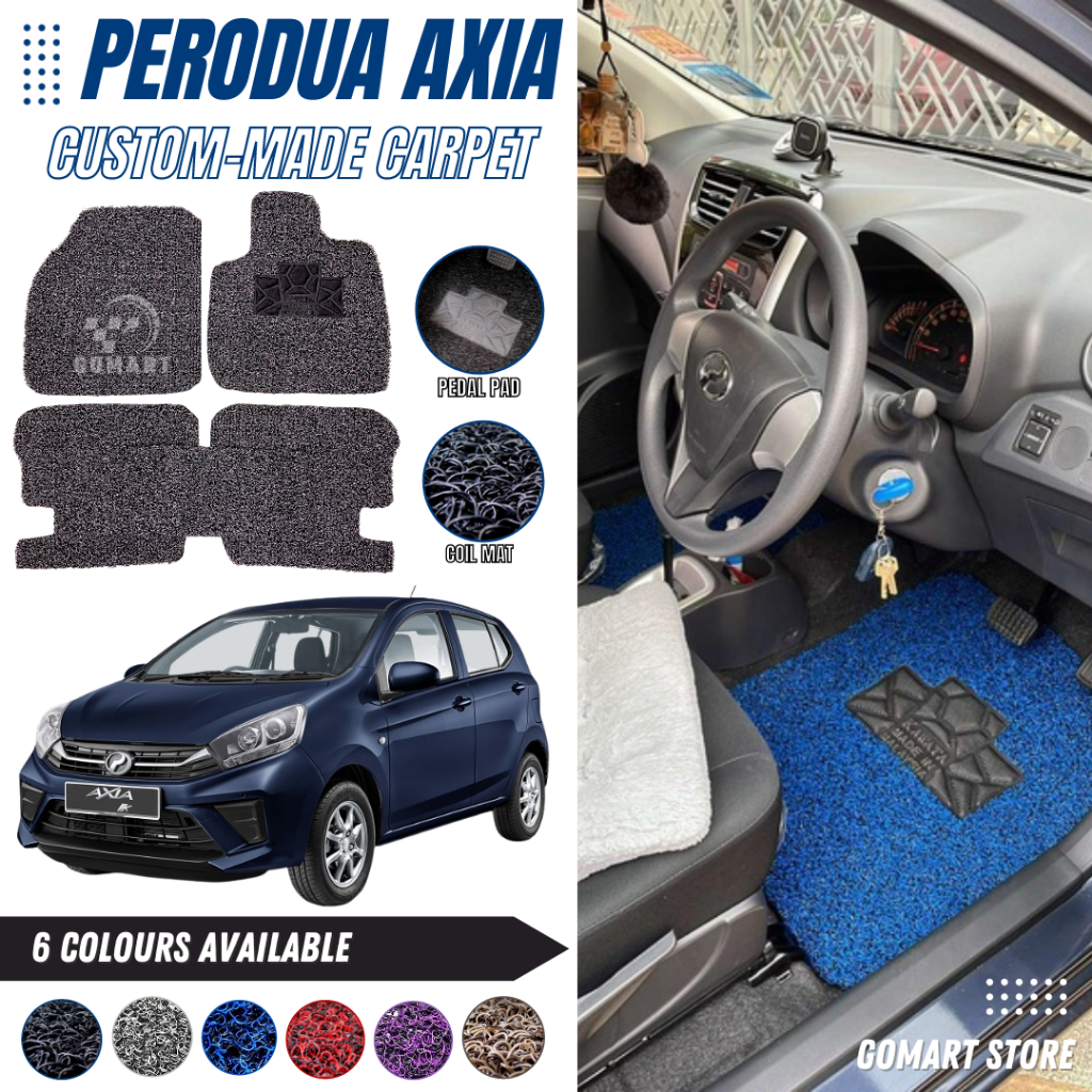 PERODUA AXIA CARPET SET Car Floor Carpet Coil Slot Mat Karpet Kapet ...