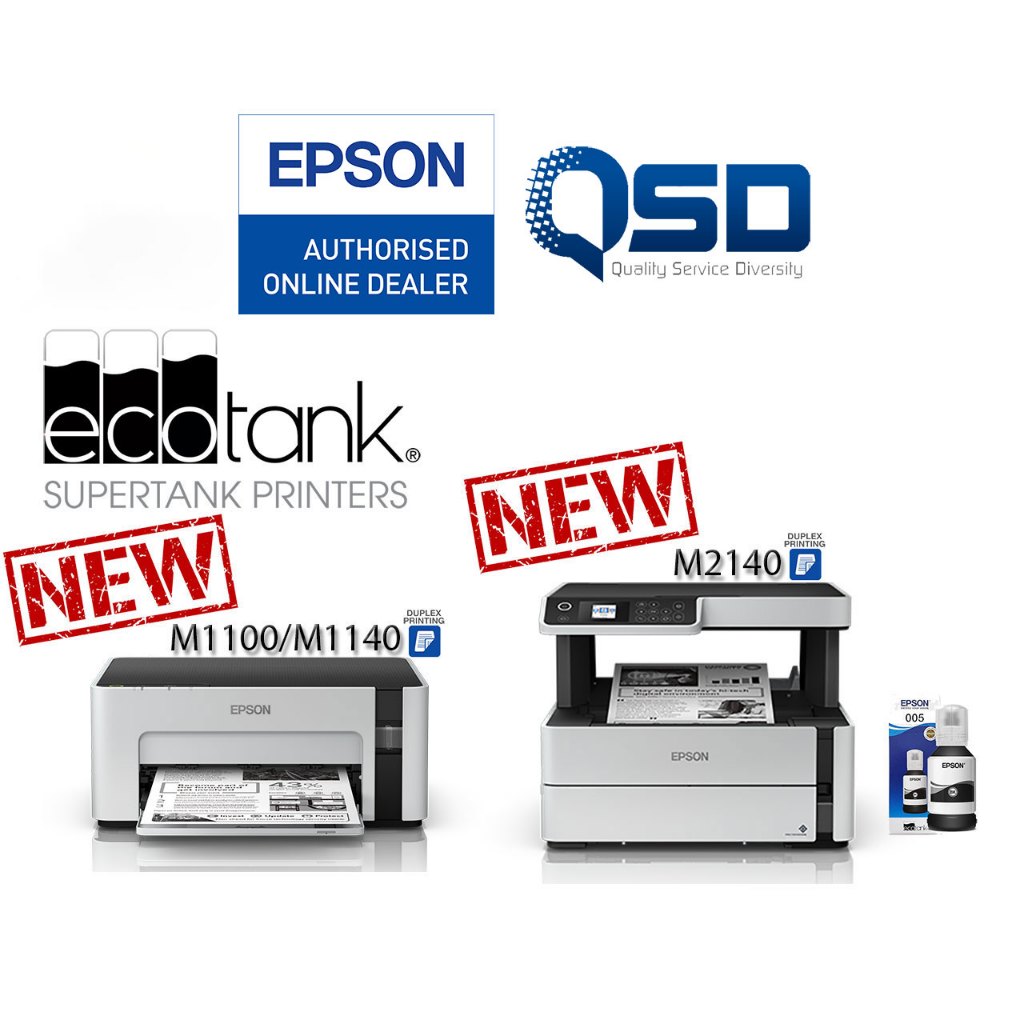 Epson EcoTank Monochrome M1100/M1140/M2140 Ink Tank Printer | Shopee ...