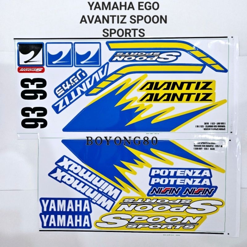 YAMAHA EGO AVANTIZ SPOON SPORTS EDITION BODY STICKER ( READY STOCK ...