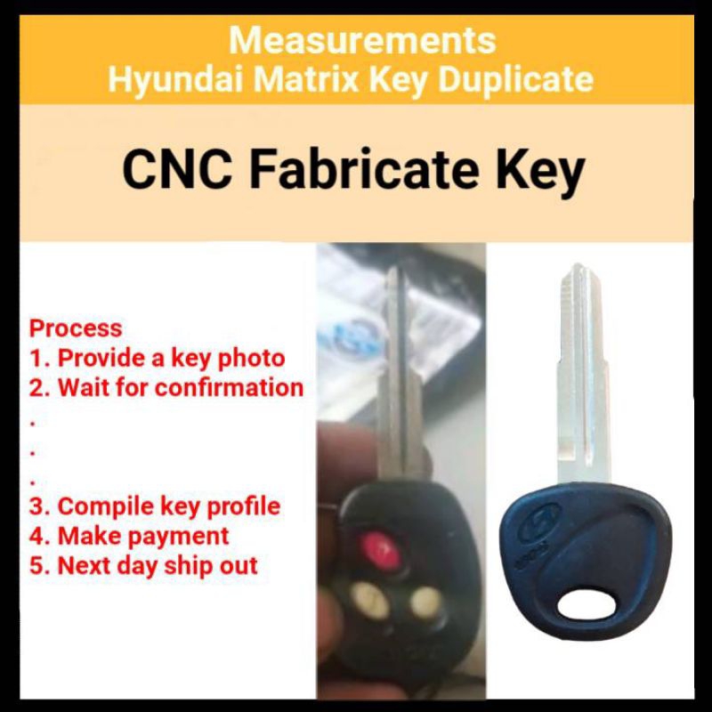 Hyundai Matrix Key copy Duplicate pendua Spare key | Shopee Malaysia