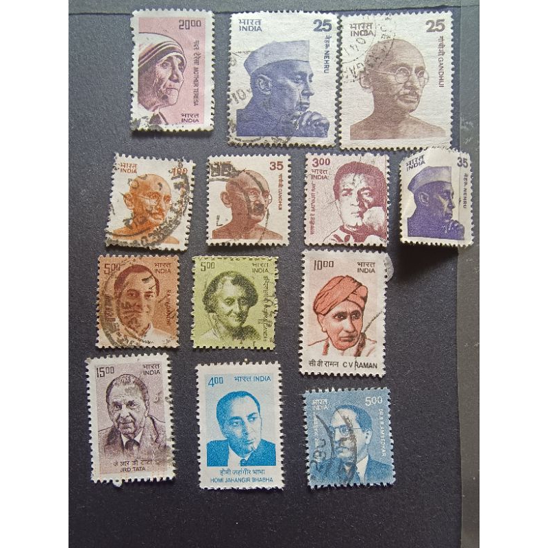 GF40 India famous person stamps 13v mixed used | Shopee Malaysia