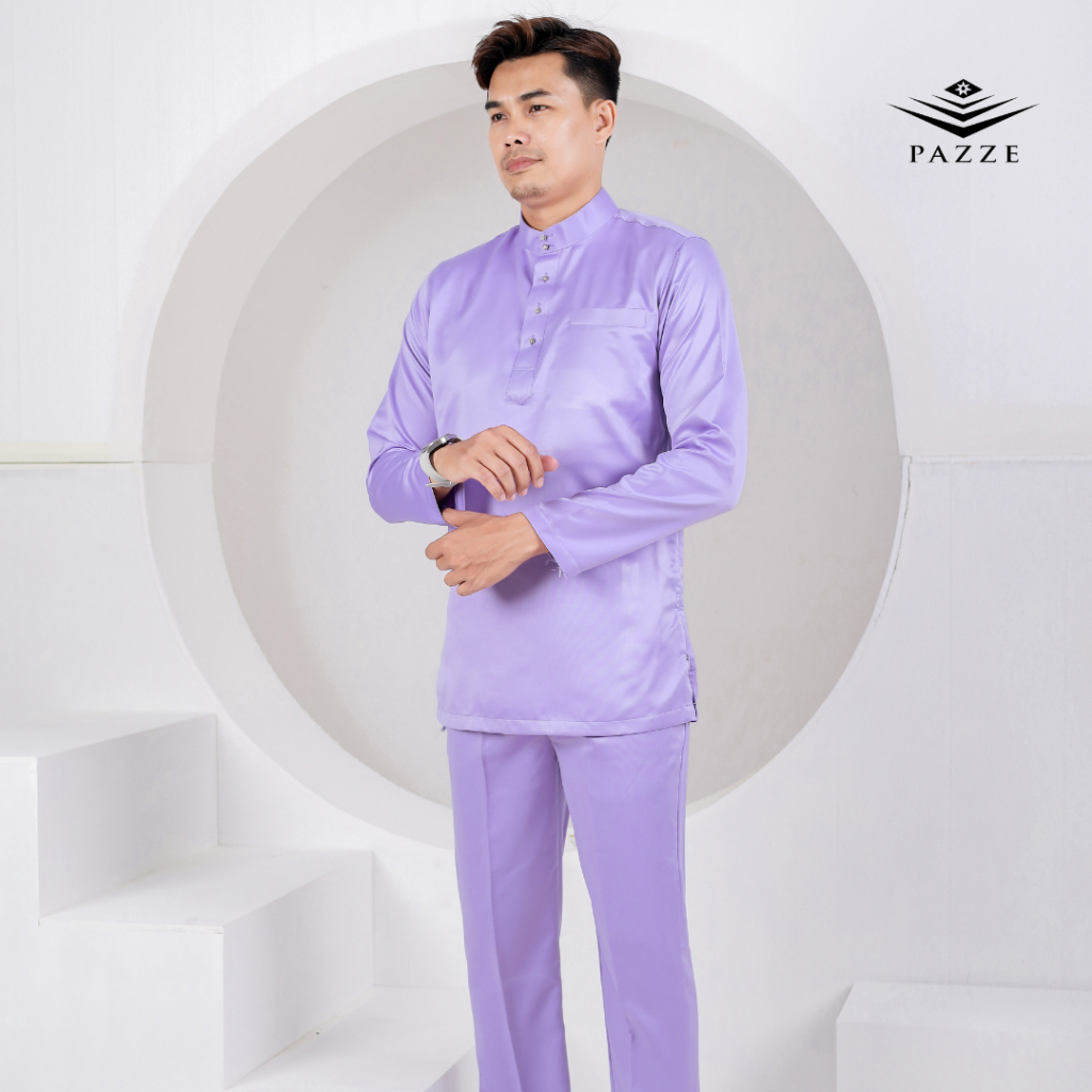 (SATIN MATTE) VIOLET PURPLE BAJU MELAYU SLIM FIT | SET TUNANG NIKAH ...
