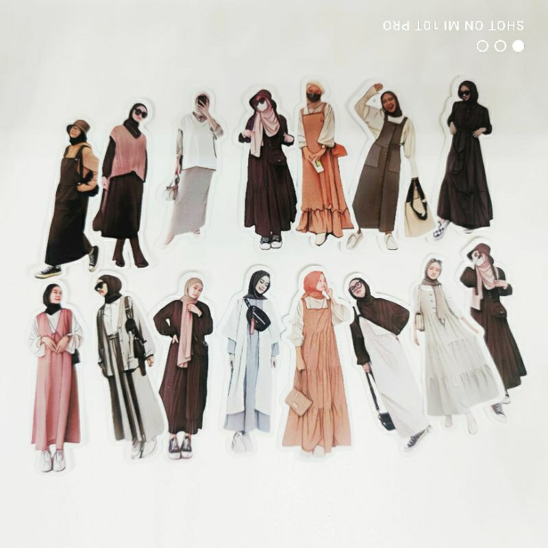 Hijab sticker / Girl Sticker 15 pcs (Set 3) | Shopee Malaysia