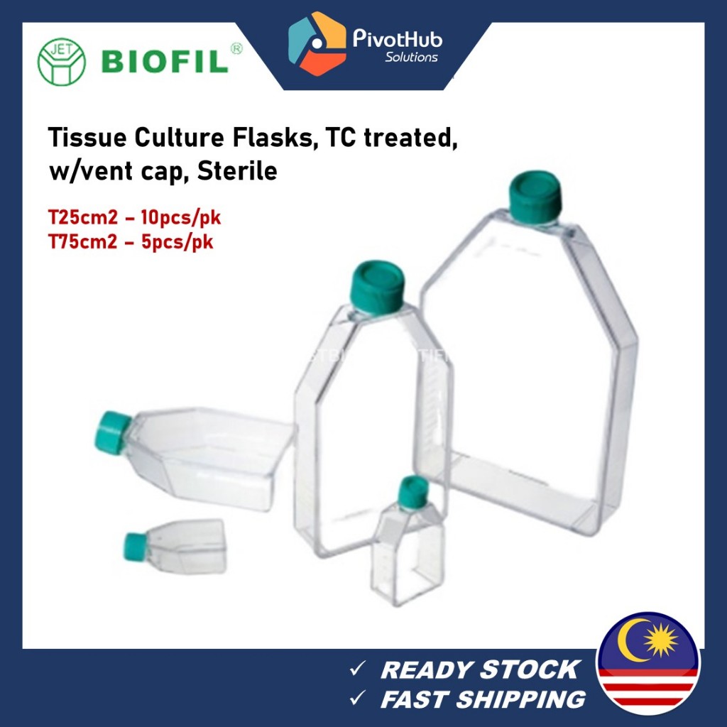 JETBIOFIL Tissue Culture Flask T25 / T75, TC treated, with vent filter cap, Sterile | Shopee ...