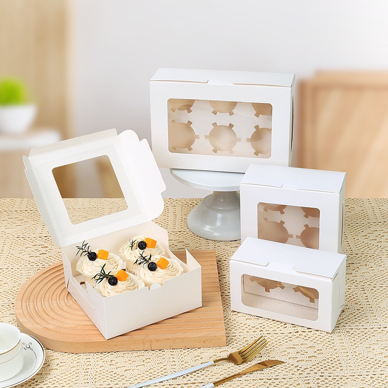 2/4/6/12 holes Cupcake Box Muffin Box Cake Packaing Box Dessert Packing ...