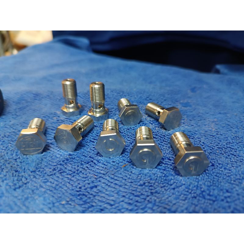 Brembo brake banjo bolt M10 x 1.0mm thread halus. Brek pam & caliper ...