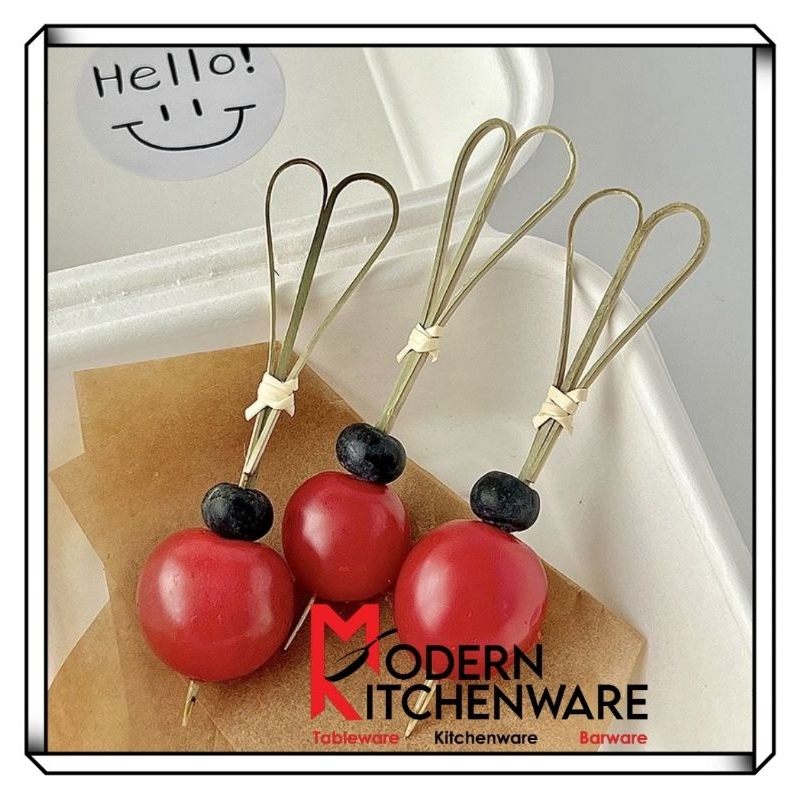 (MKitchenware)Disposable Party Bamboo Knot Pick Cocktail Knot Pick Food ...