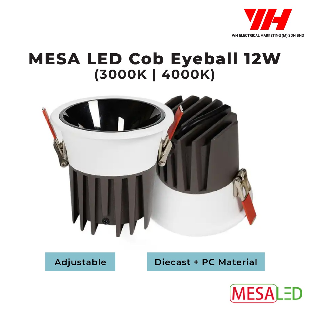 MESA MSL LED Eye Ball 12W EB9312 (3000K Warm White / 4000K Cool White ...