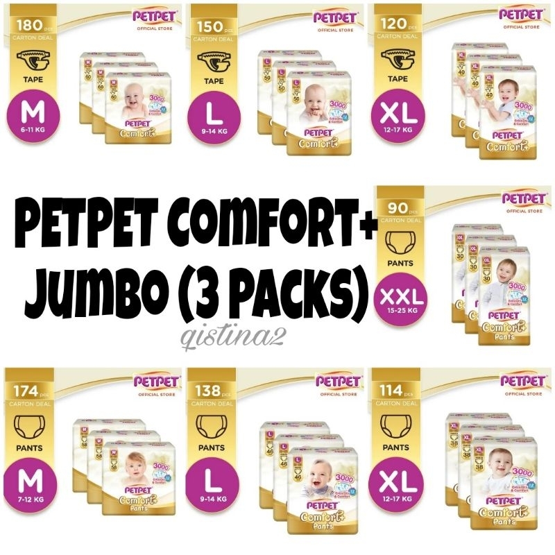 🔛 PETPET Comfort+ Tape Jumbo 3 Pack (TAPE/PANTS) | Shopee Malaysia