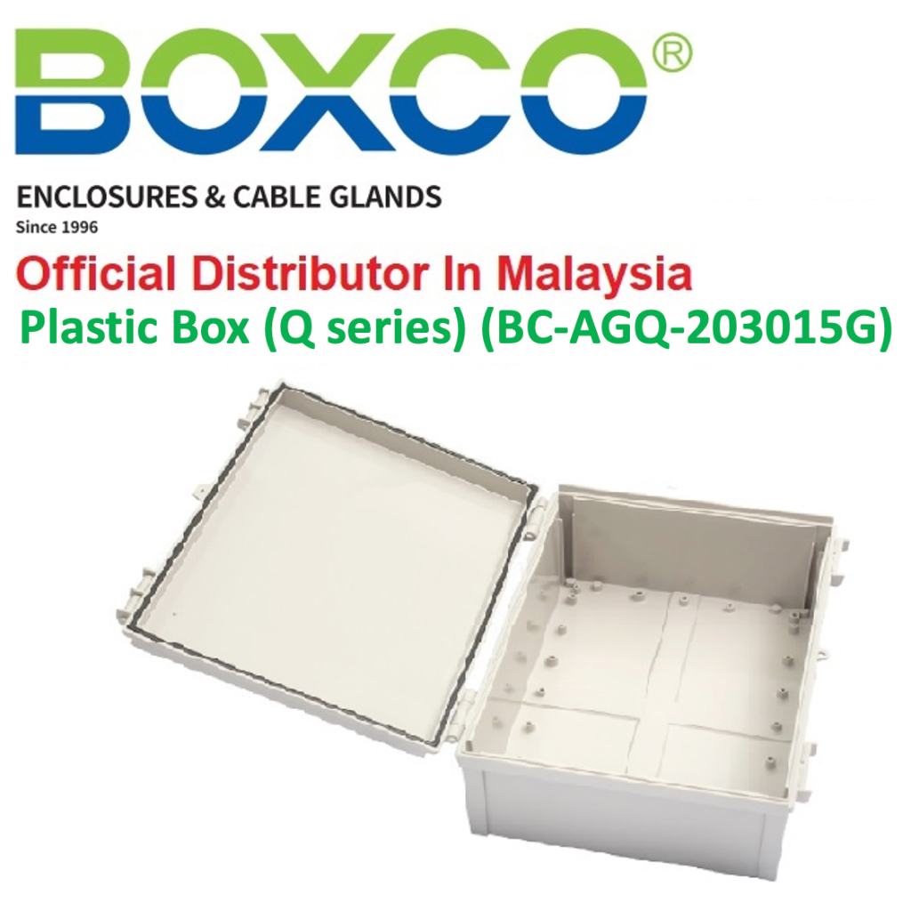 BOXCO BC-AGQ-203015G ABS PVC Enclosure Box with Plastic latch & Plastic ...