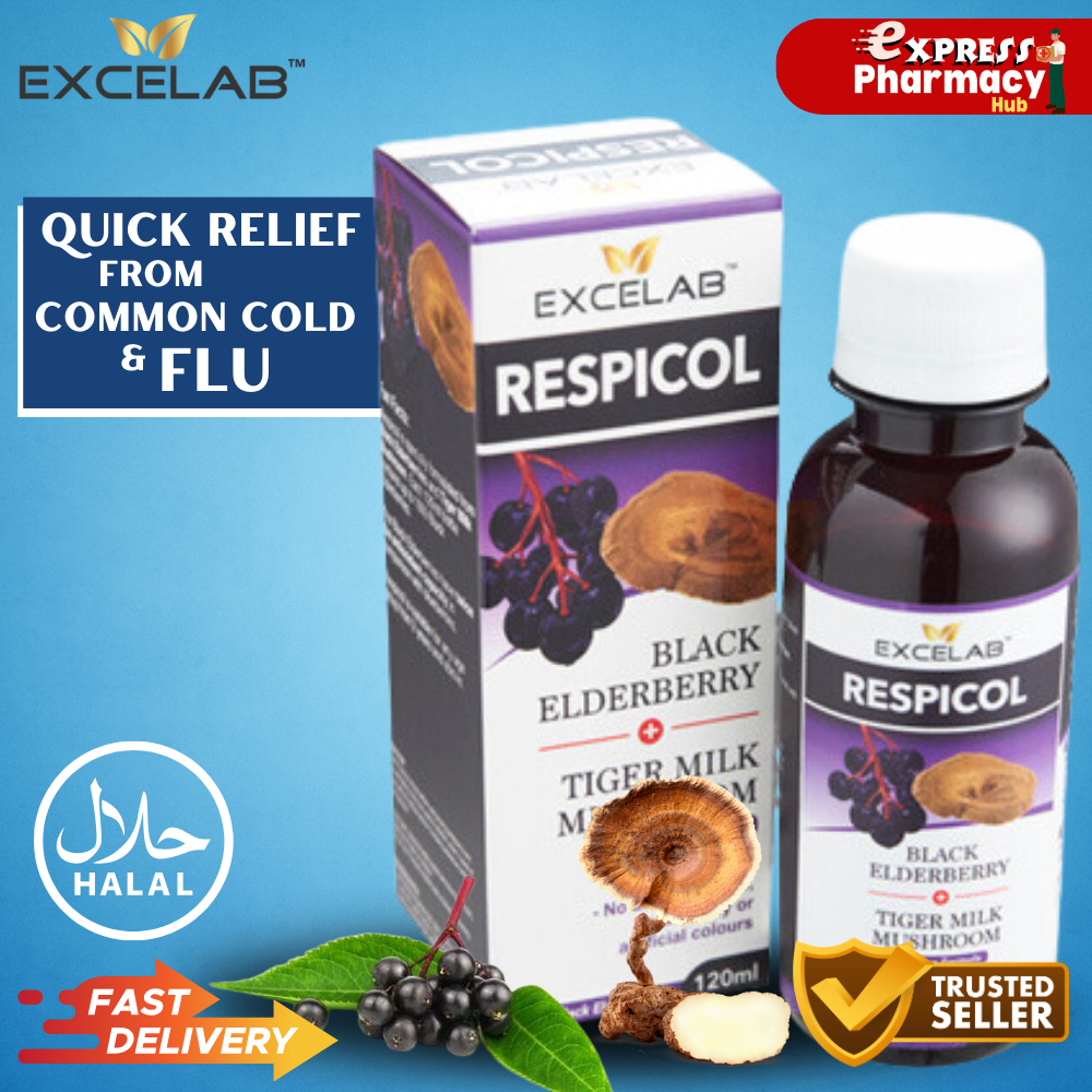 [PHARMACY STOCK!! 100% ORIGINAL] Excelab Respicol 120ML (Elderberry ...