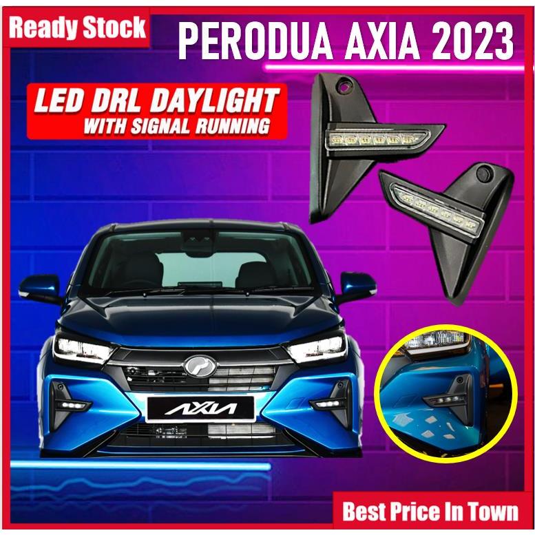 PERODUA AXIA 2023 NEW LED RUNNING DAY LIGHT FOG LAMP DRL WITH RUNNING TURN SIGNAL | Shopee Malaysia