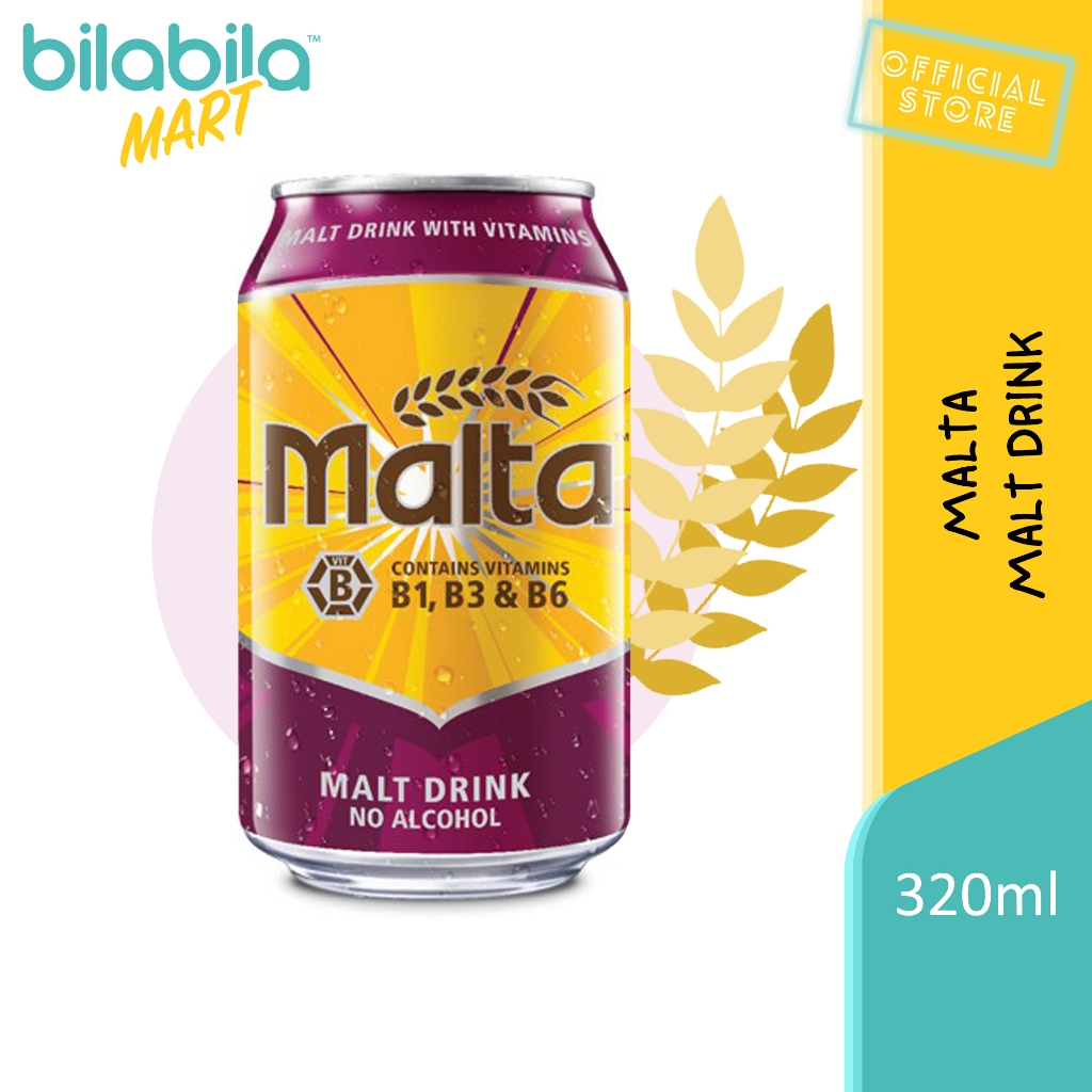 Malta Malt Drink (No Alcohol) Can Drink with Vitamins B1 B3 B6 320ml ...