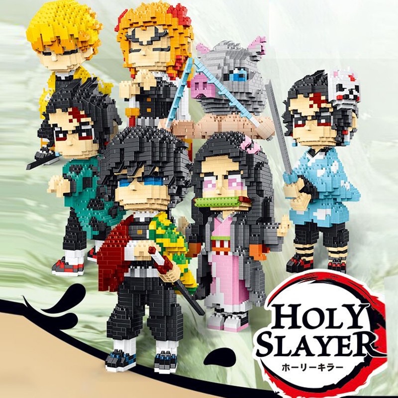 Demon Slayer Building Blocks Creative Assembled Tanjirou Kyojuro Giyu ...