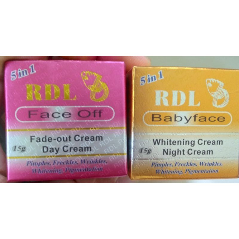 💯 Orignal RDL BABY FACE WHITENING NIGHT CREAM & FACE OFF FADE OUT CREAM ...