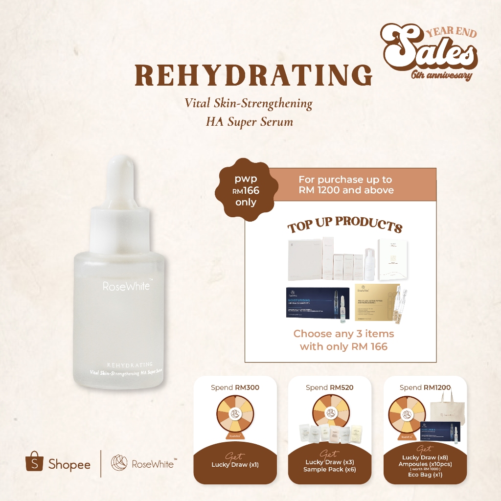 Rosewhite Rehydrating Vital Skin-Strengthening HA Super Serum Bundle ...